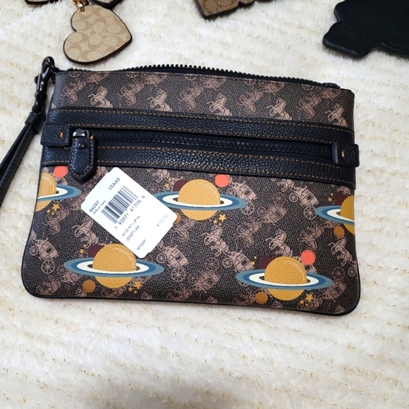 Coach | Bags | Coach Large Front Zip Wristlet With Planets | Poshmark
